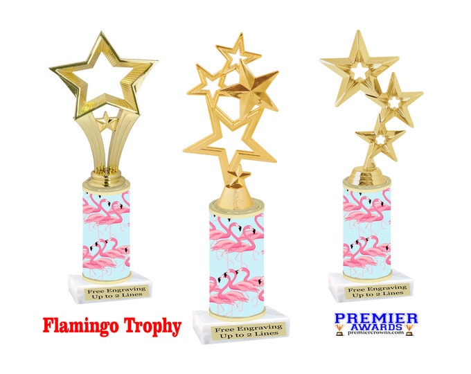 Flamingo Theme Trophy With Choice of Figure. Numerous Trophy Heights ...