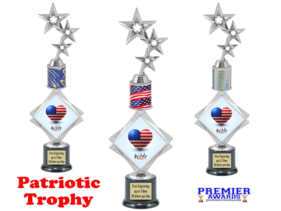 Patriotic 4th of July Trophy. 16 Tall. Show off Your Patriotic Spirit ...