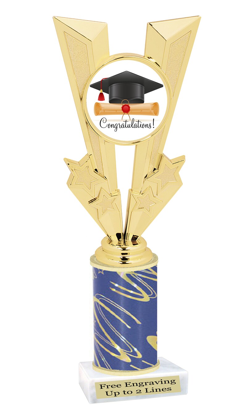 Graduation theme trophy. Great award to celebrate their | Etsy