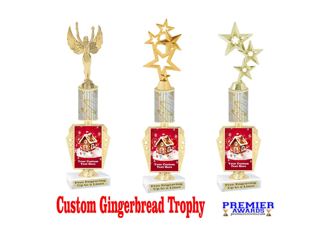 Custom Gingerbread House Trophy. Great Trophy for Your Holiday Events ...