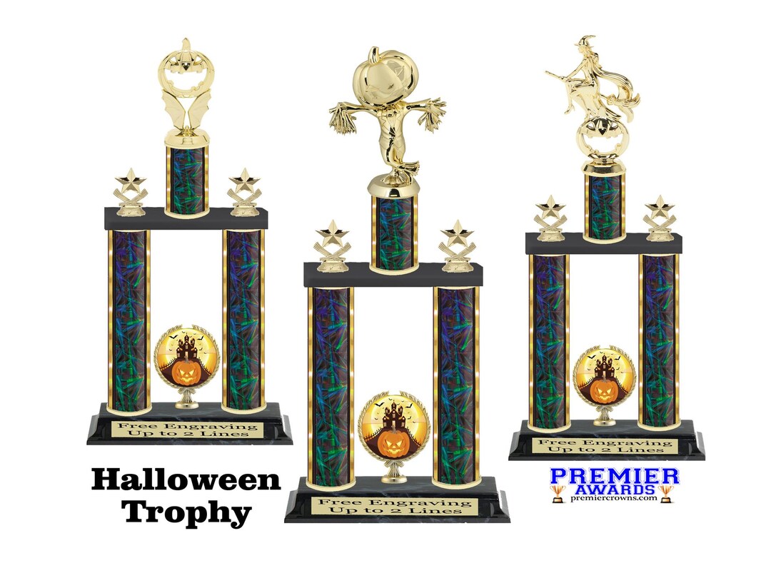 Halloween Themed 2-column Trophy. Available in 3 Trophy Heights ...