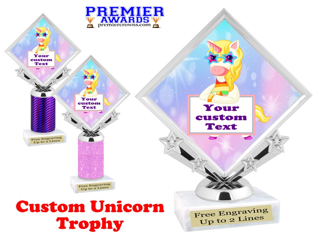Custom Unicorn Theme Trophy. Great for Events, Competitions, Birthday ...