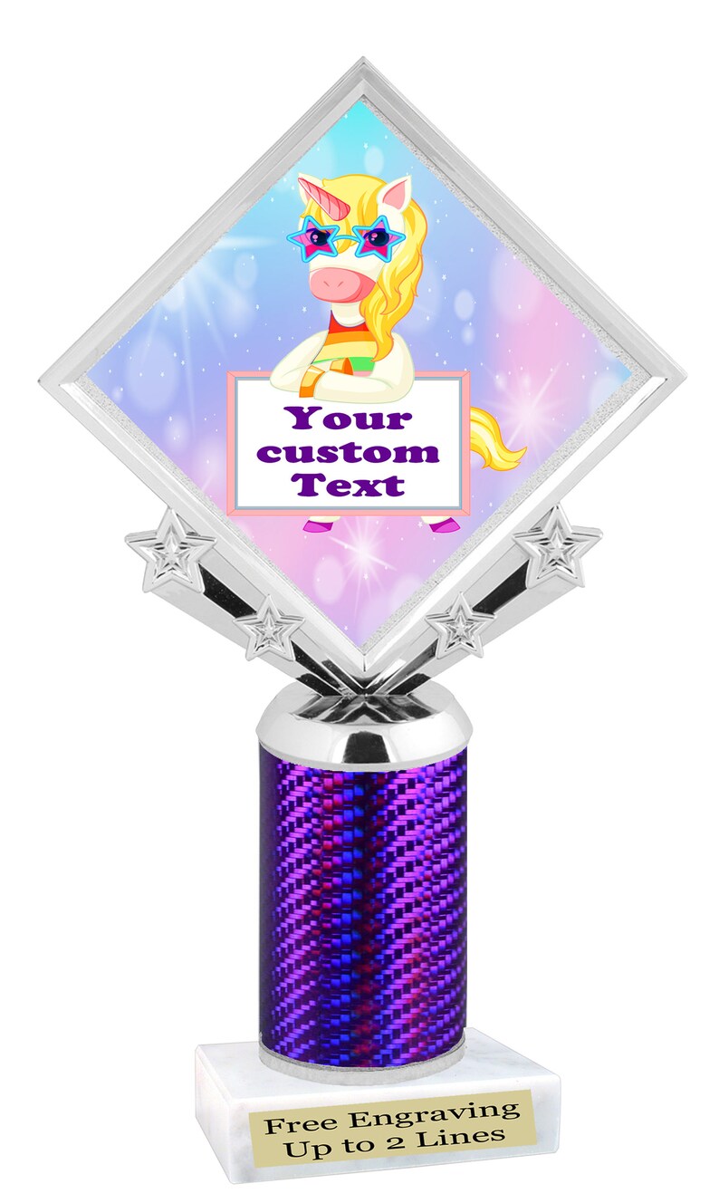 Custom Unicorn Theme Trophy. Great for Events, Competitions, Birthday ...