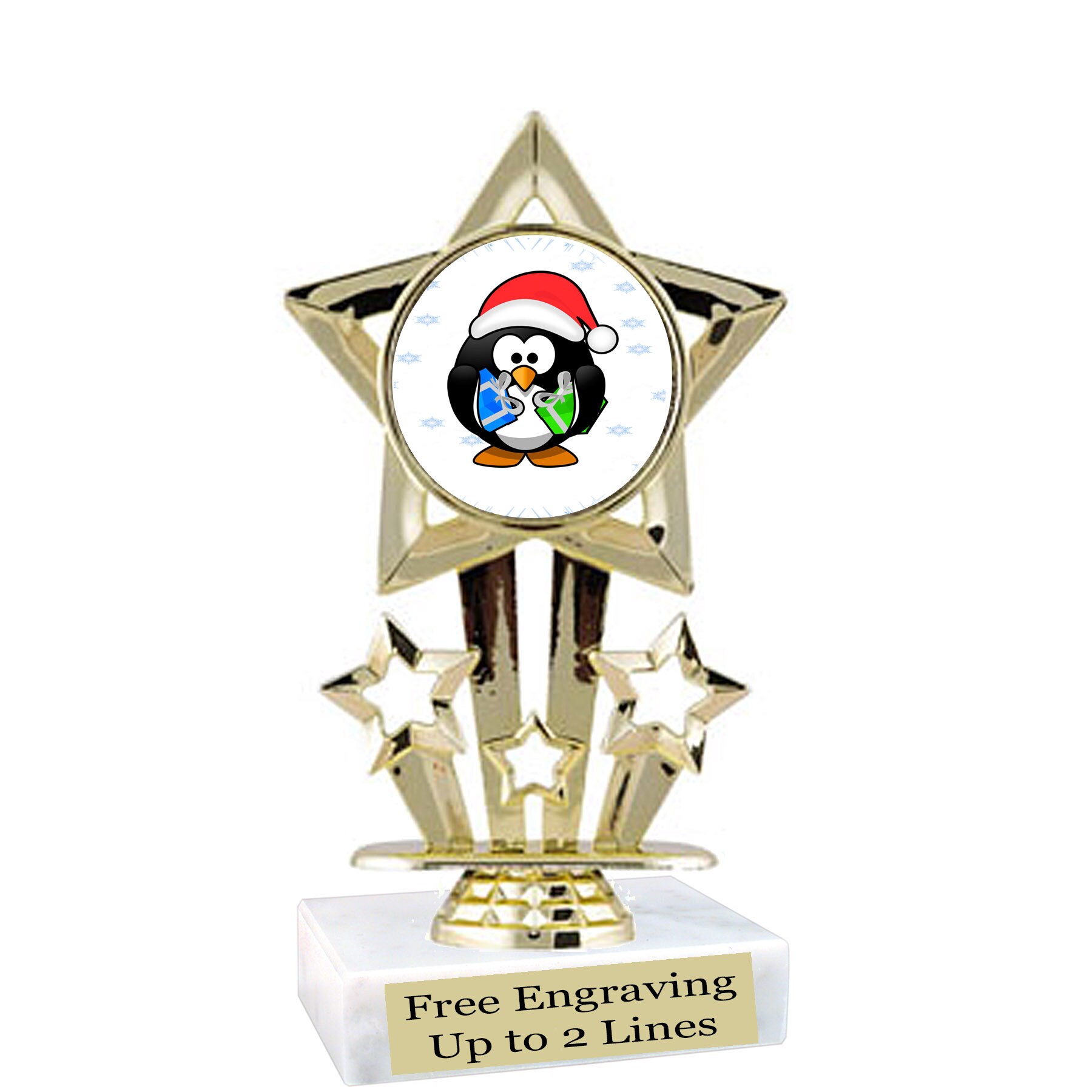 Christmas - Winter Theme Trophy With Gold Figure and Choice of ...