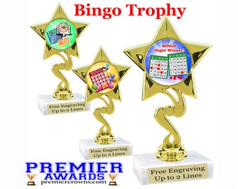 BINGO Trophy 6 Tall With Choice of 5 Designs. Great | Etsy