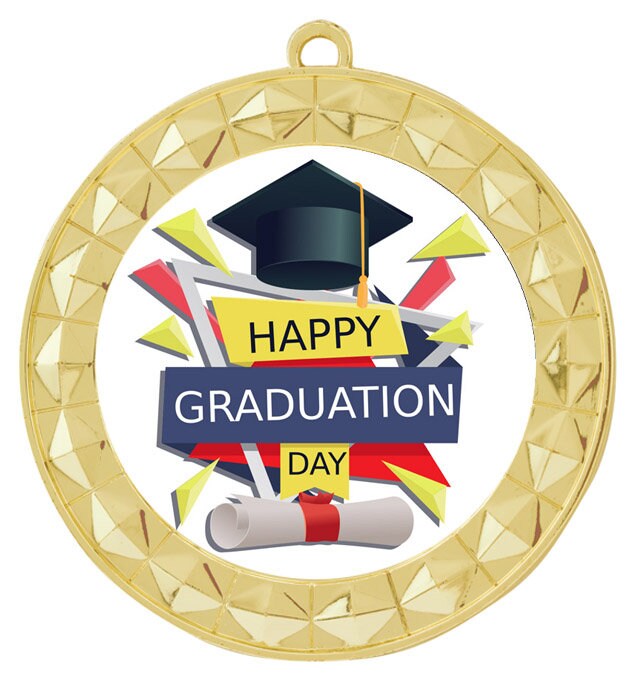 Graduation Theme Medal. Choice of 7 Designs. Includes Free Neck Ribbon ...