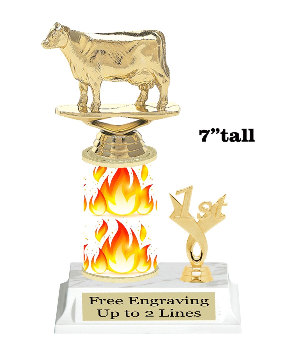 BBQ Cook off Trophy. 7" Tall With Choice of Column Color. Great Trophy ...