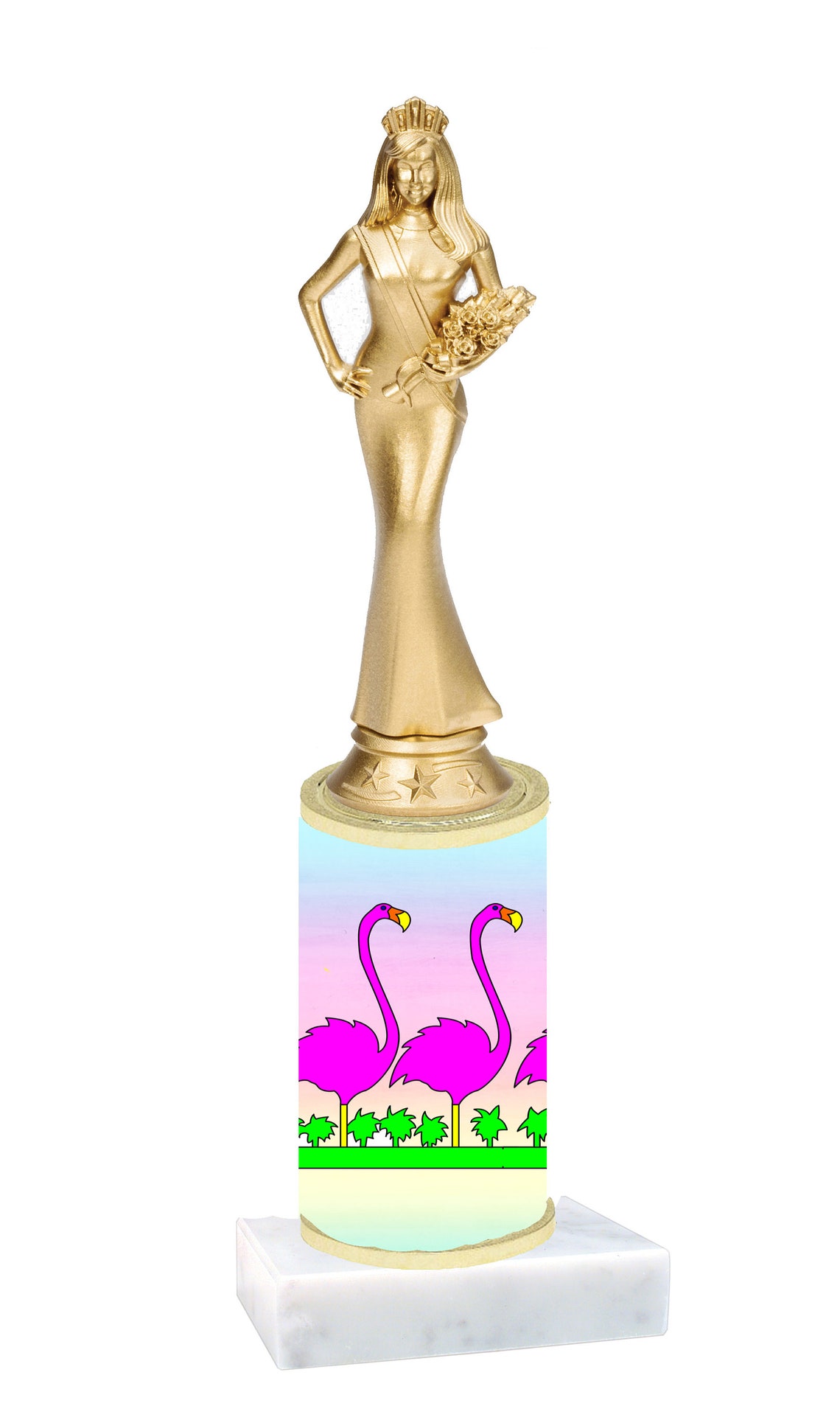 Flamingo theme trophy with choice of figure. Numerous trophy | Etsy