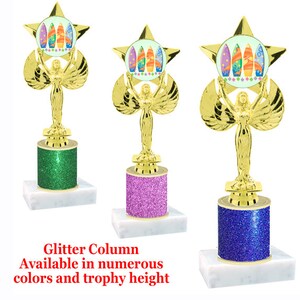 Glitter Summer Theme Trophy With Choice of Glitter Color. Numerous ...