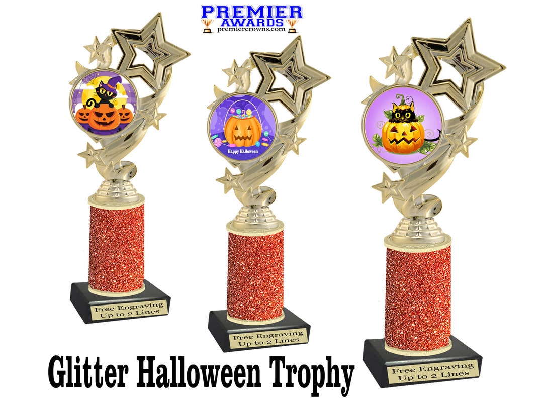 Halloween Trophy. Orange Glitter Column. Kid Friendly Great for Kid's ...