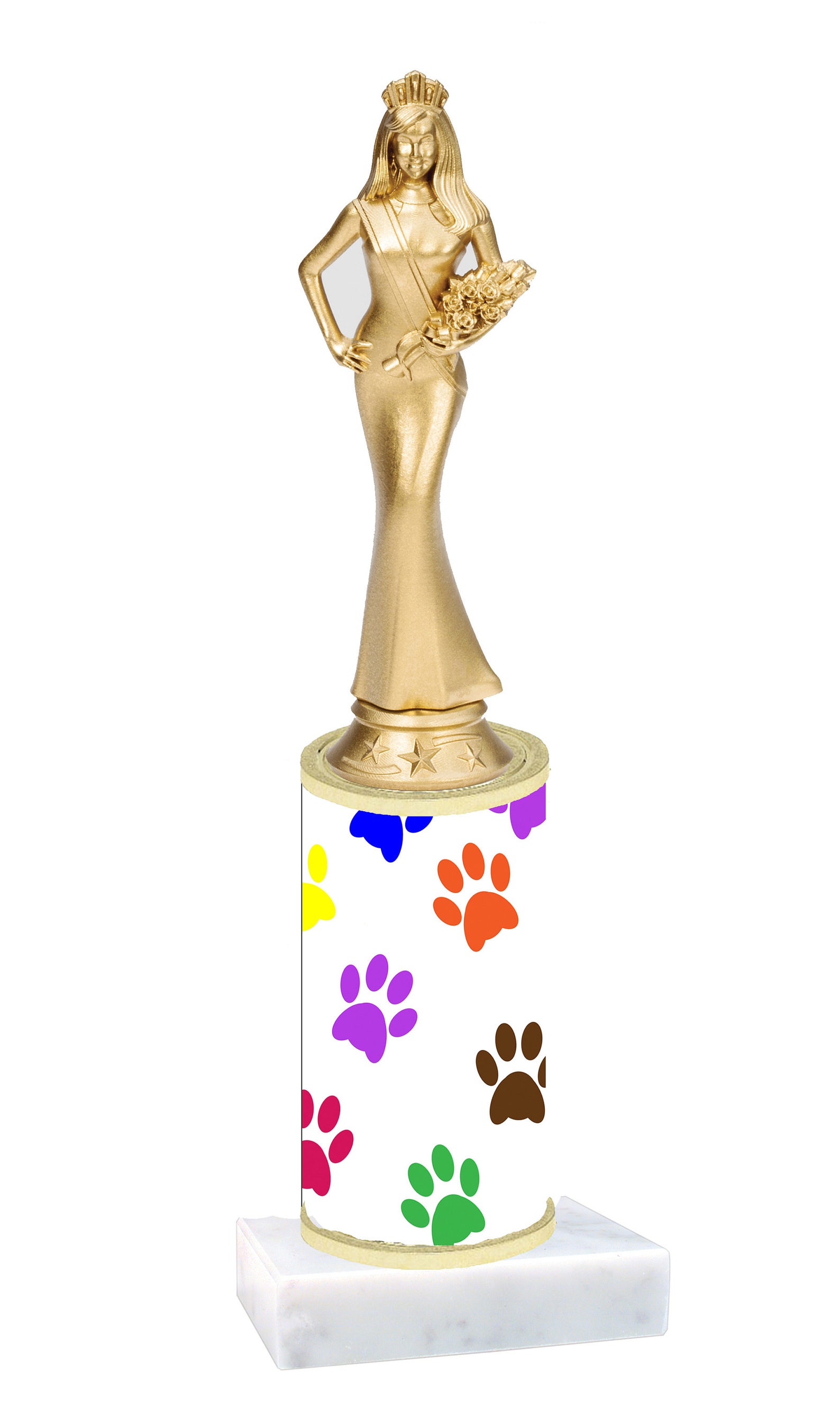 Paw Prints Theme Trophy With Choice of Figure on Paw Prints - Etsy