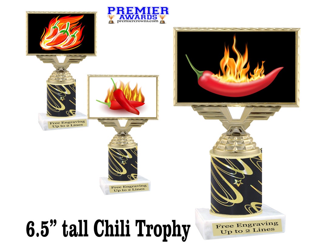 Chili Pepper Trophy. 6.5" Tall With Choice of Artwork. Great Trophy for ...