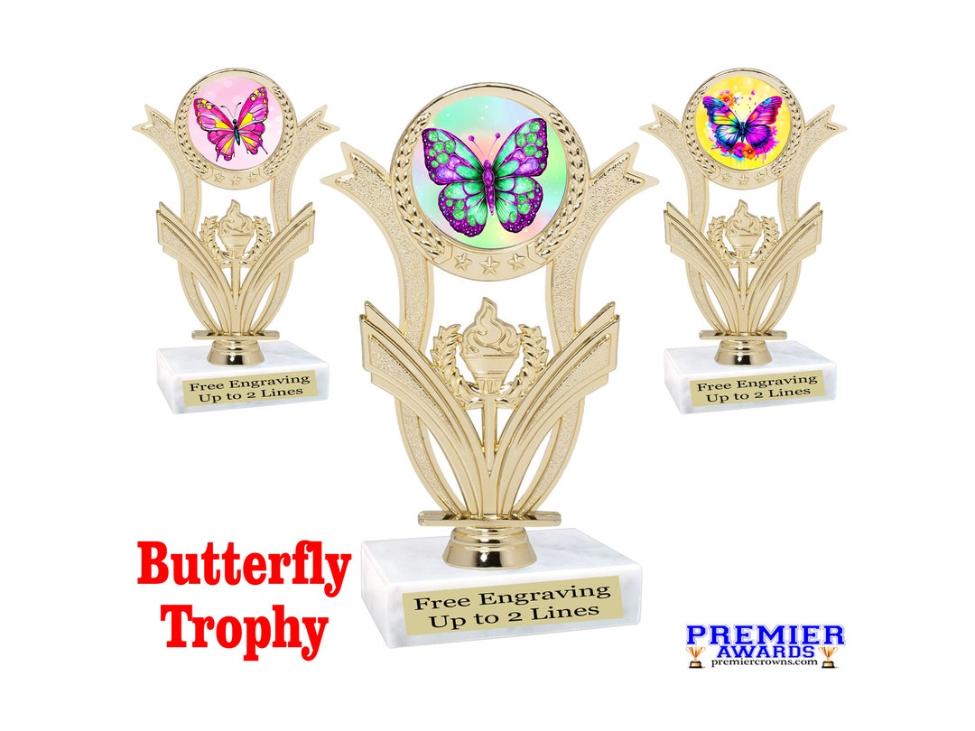 Butterfly Theme Trophy. Choice of Artwork. Great for Your Spring and ...