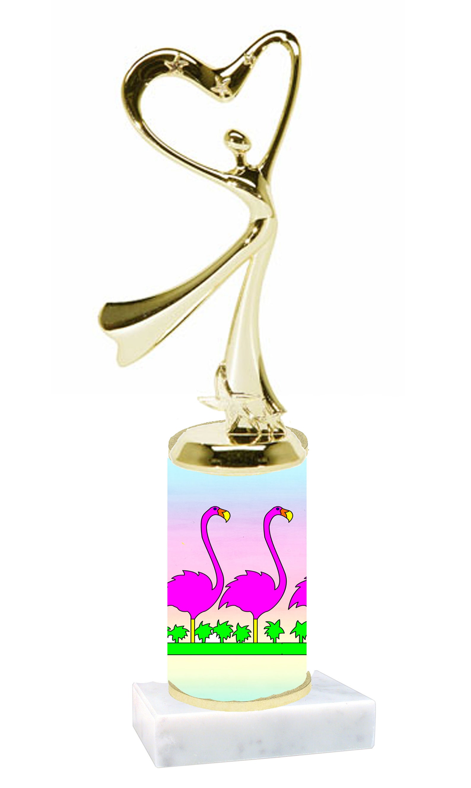 Flamingo theme trophy with choice of figure. Numerous trophy | Etsy