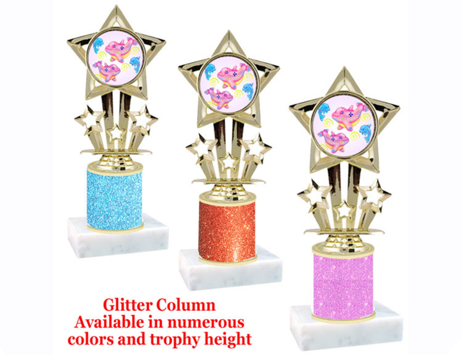 Glitter Summer Theme Trophy With Choice of Glitter Color. - Etsy