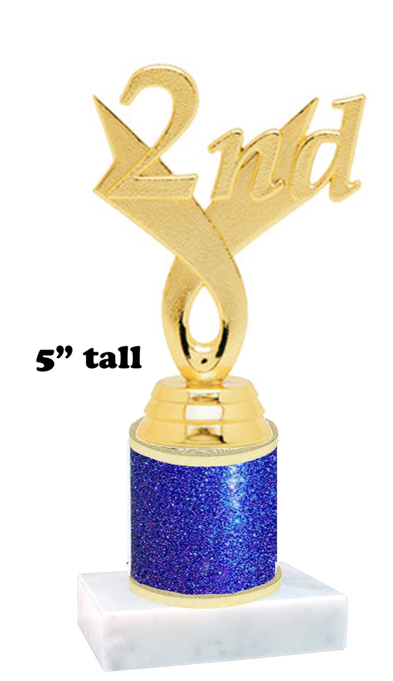 2nd Place Trophy. 5" Tall on Choice of Glitter Column. Great Trophy for ...