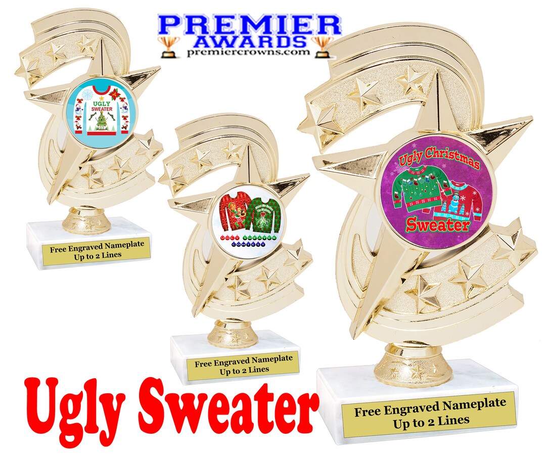 Ugly Sweater Themed Trophy. Great Trophy for Your Holiday Events and ...