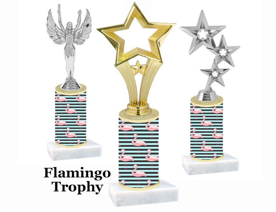 Flamingo Theme Trophy With Choice of Figure. Numerous Trophy Heights ...