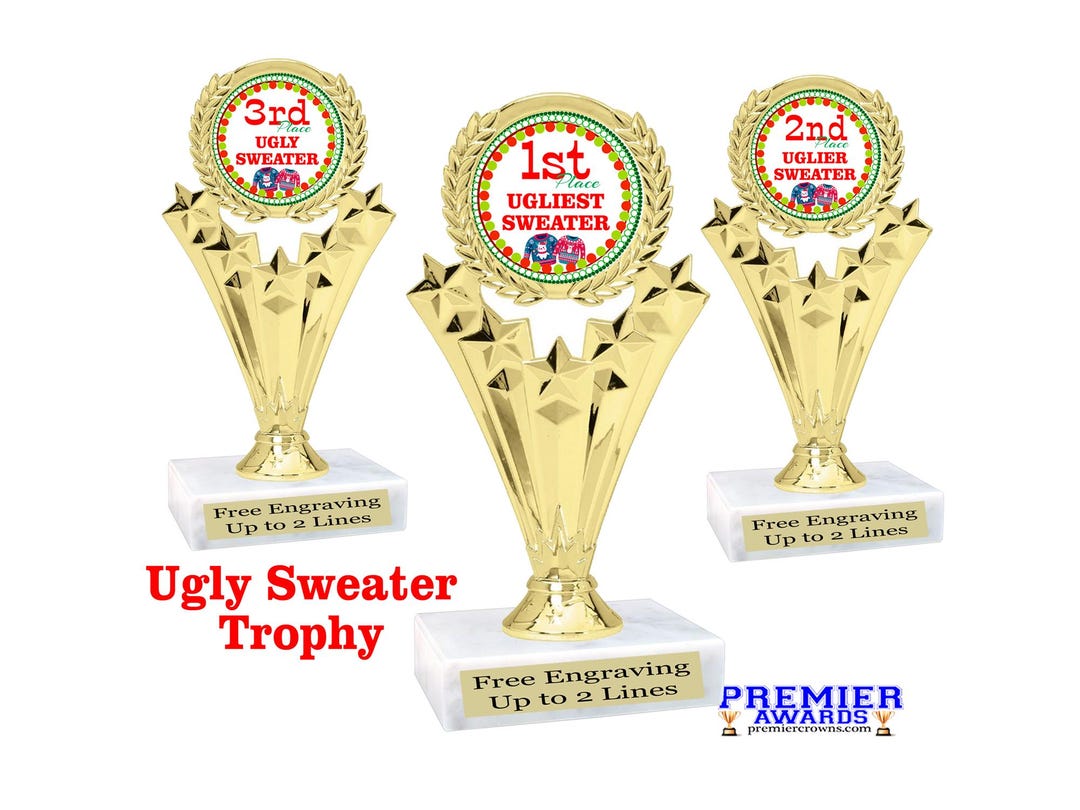 Ugly Sweater Themed Trophy. Great Trophy for Your Holiday Events and ...