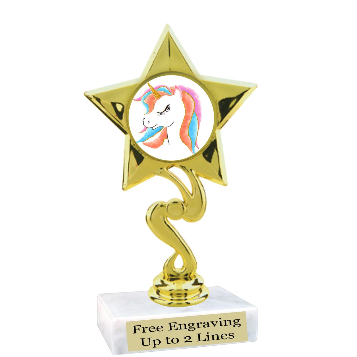 Unicorn Theme Trophy. 6 Tall Trophy With Choice of - Etsy