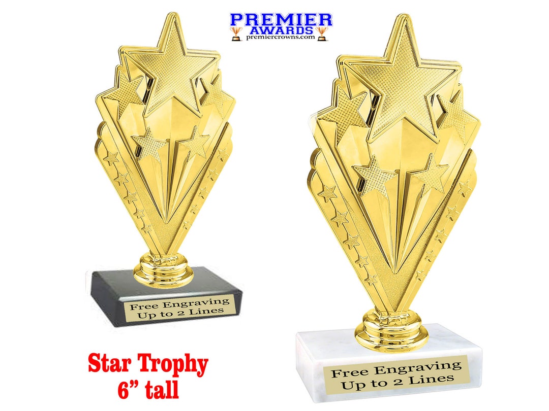 Gold Stars Trophy. 6 Tall Trophy. Great Award for All of - Etsy