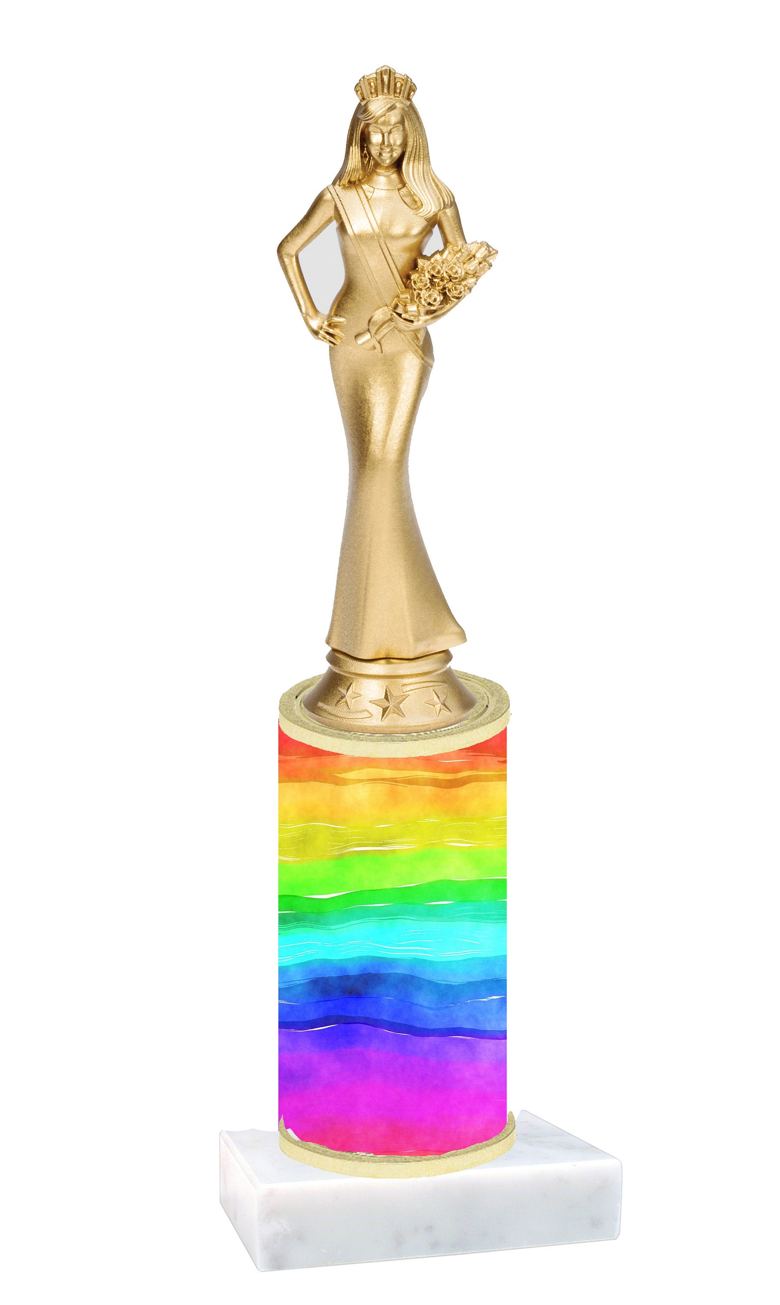 Rainbow Design Trophy With Choice of Figure. Numerous Trophy - Etsy