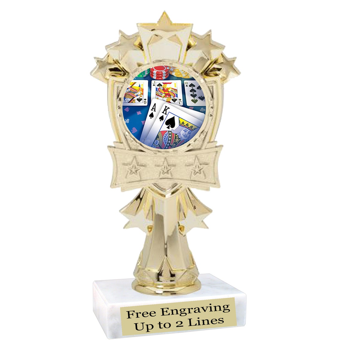 Poker Trophy. 6" Tall With Choice of 5 Designs. Great Trophy for Your ...