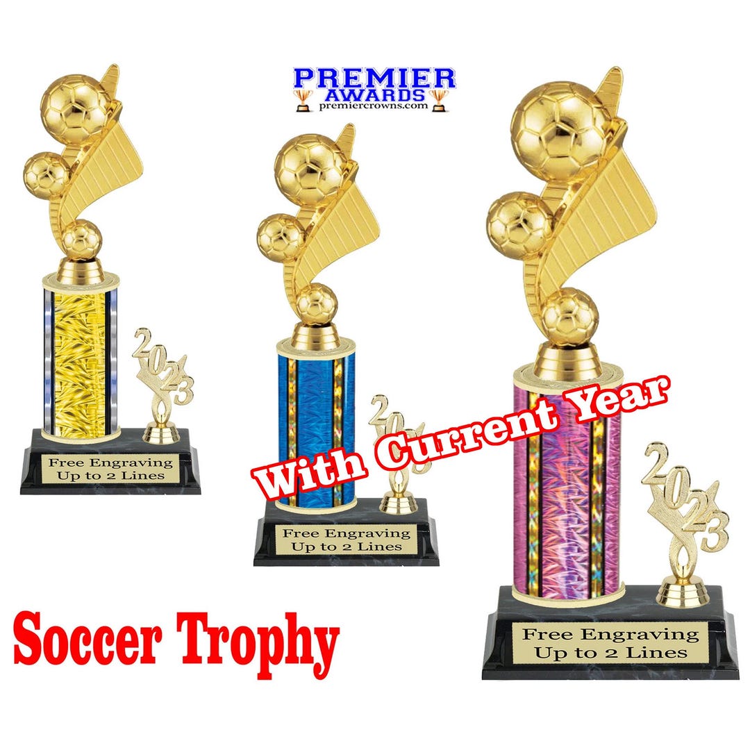 Soccer Trophy With Choice of Column Color. Numerous Trophy Heights ...