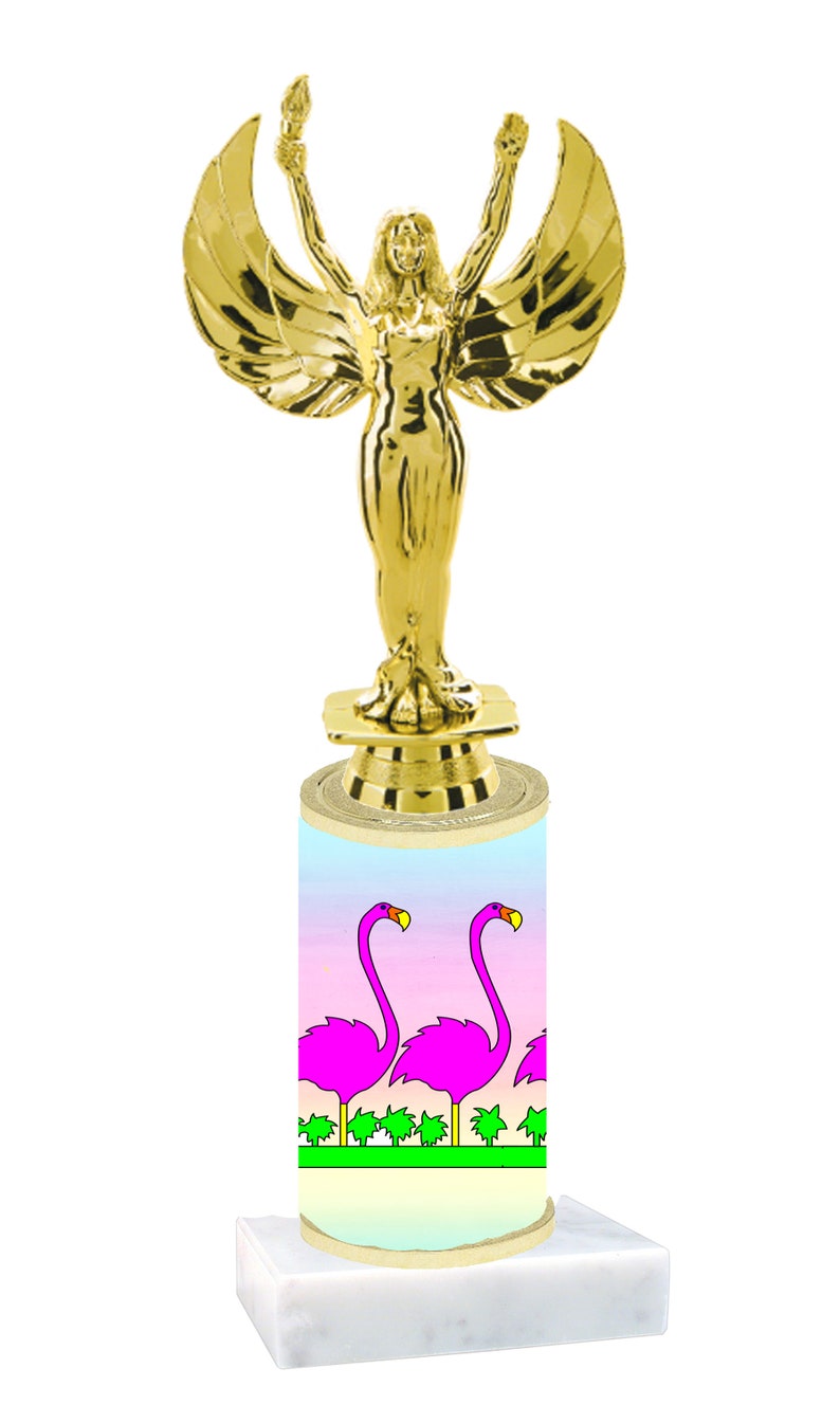 Flamingo Theme Trophy With Choice of Figure. Numerous Trophy - Etsy