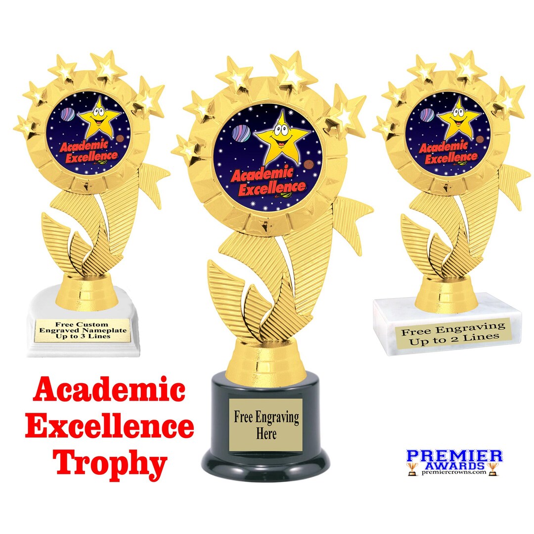 Academic Excellence Trophy for Your Outstanding Students. 6" to 8" Tall ...