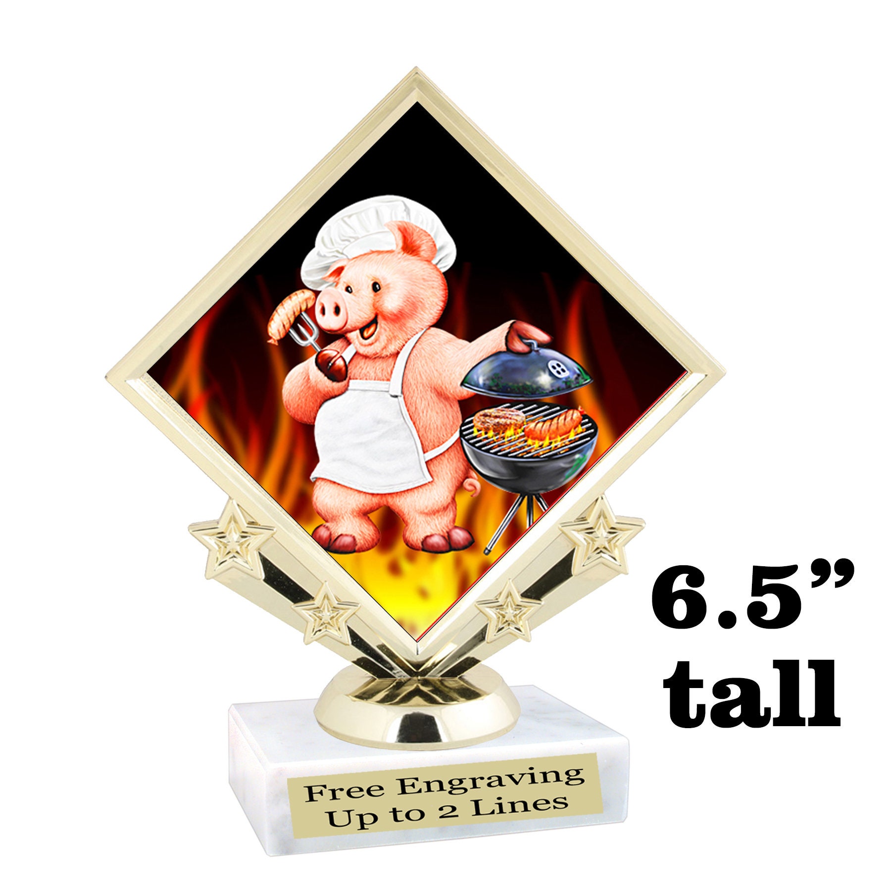 BBQ Cook off Trophy. 6.5" Tall With Choice of Art Work. Great Trophy ...