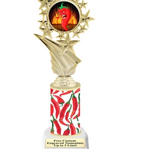 Chili Pepper Trophy. Choice of Artwork and Trophy Height. Great for ...