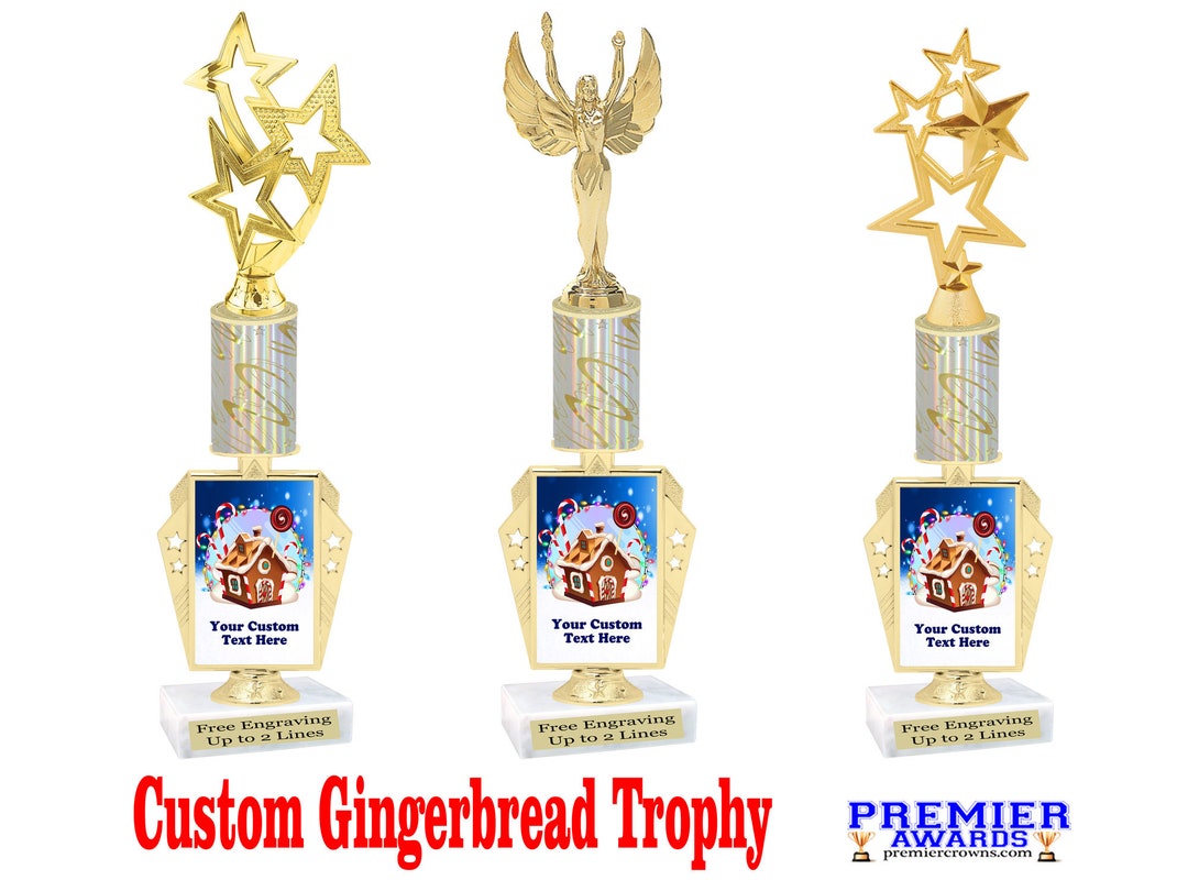 Custom Gingerbread House Trophy. Great Trophy for Your Holiday Events ...