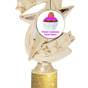 Custom Cupcake Theme Trophy With Gold Glitter Column. Great Award for ...