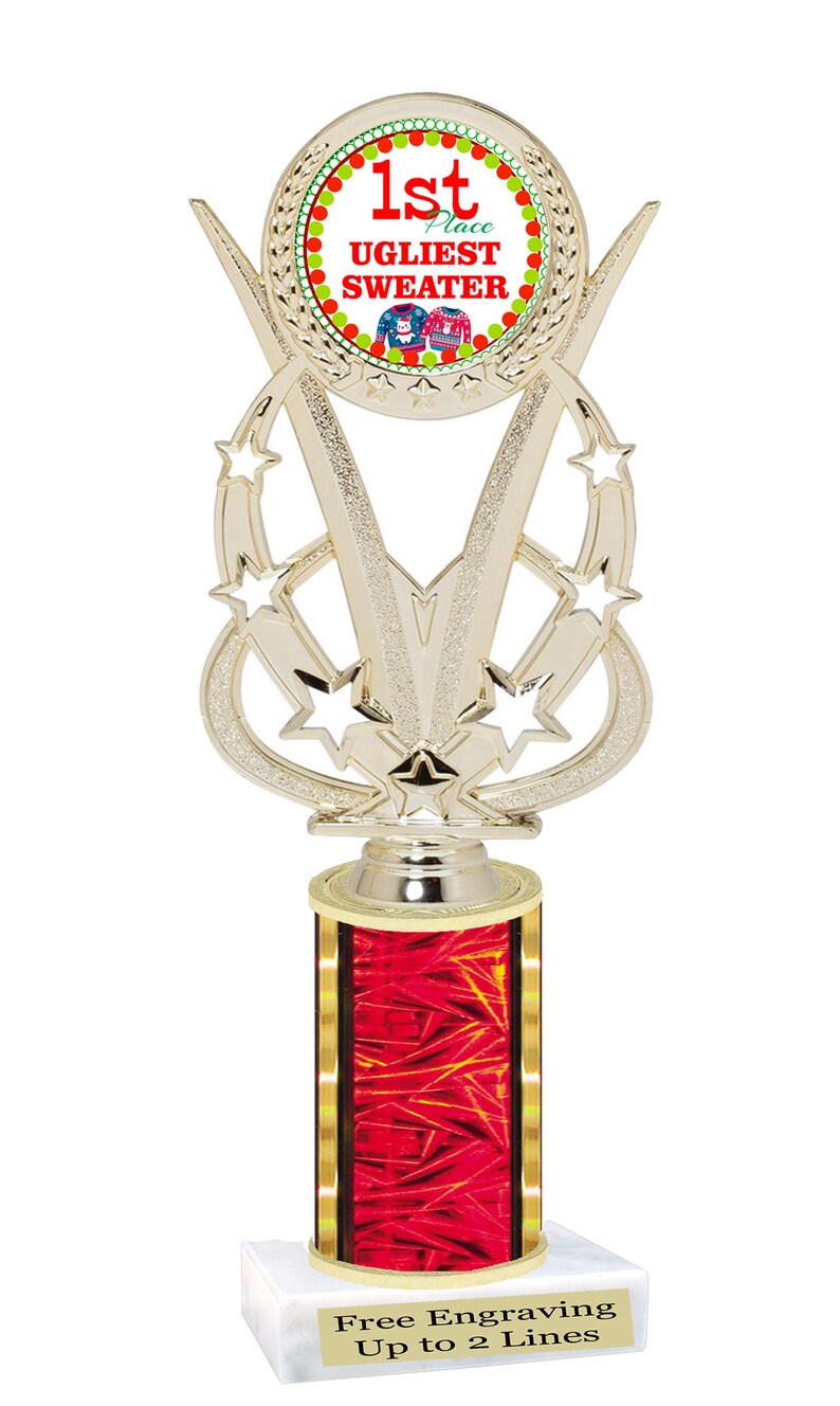 Ugly Sweater Themed Trophy. Great Trophy for Your Holiday Events and ...