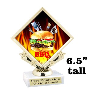 BBQ Cook off Trophy. 6.5" Tall With Choice of Art Work. Great Trophy ...