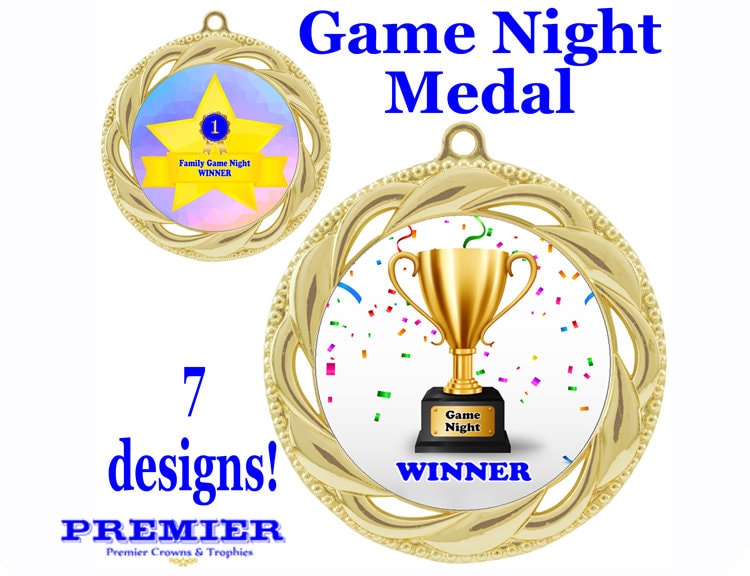 Game Night Medal. Choice of 7 Designs With Free Engraving. Great Award ...