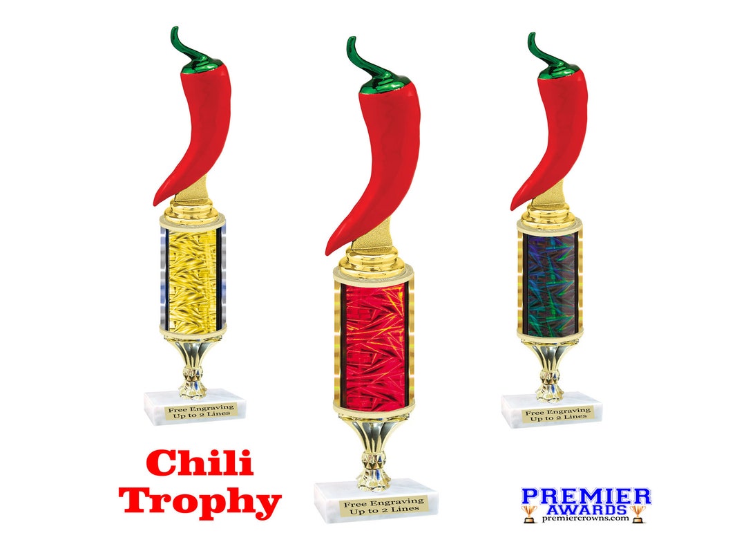 Red Chili Pepper Trophy With Choice of Column Color. Great for Your ...