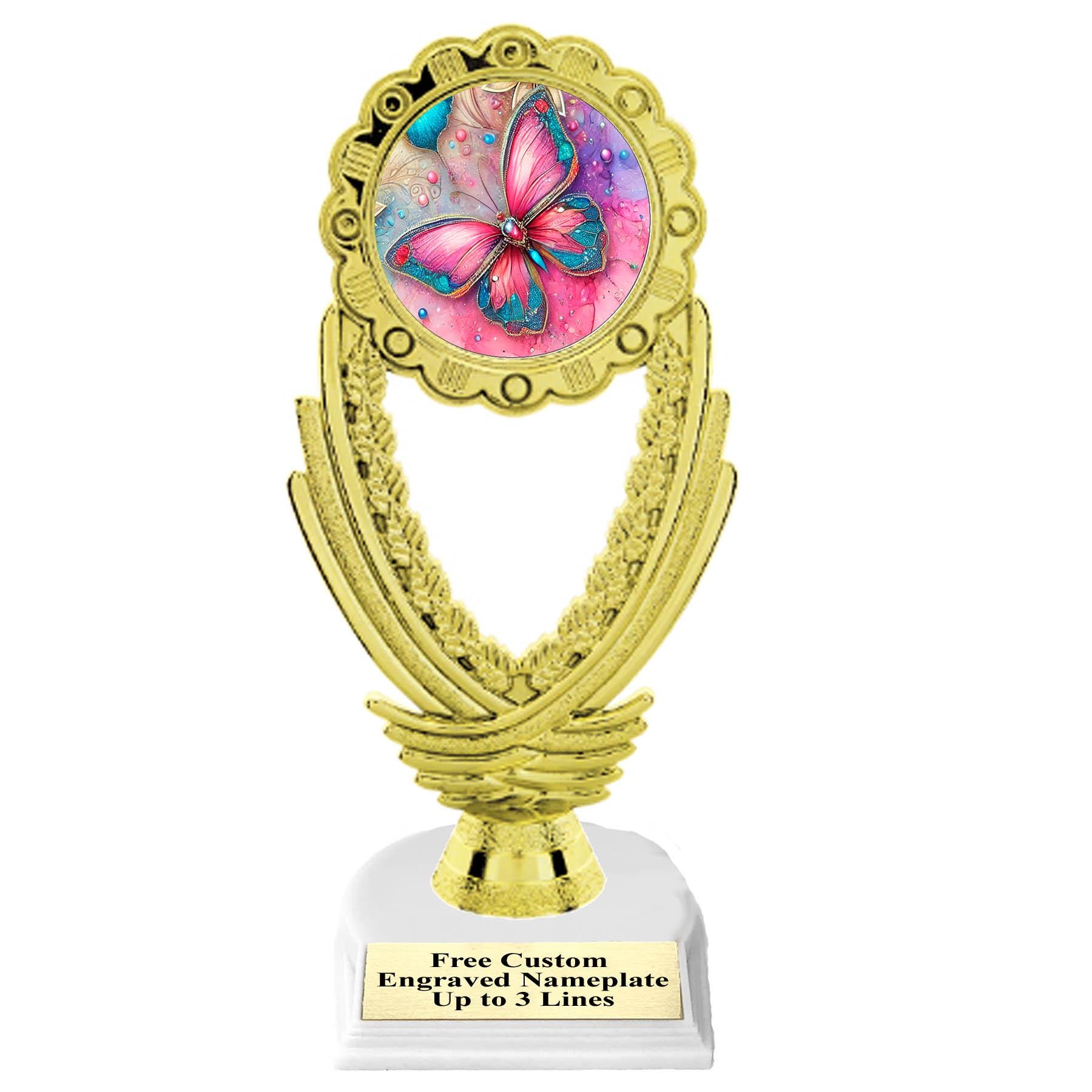 Butterfly Themed Trophy for Your Pageants, Contests, Spring Events. 6 ...