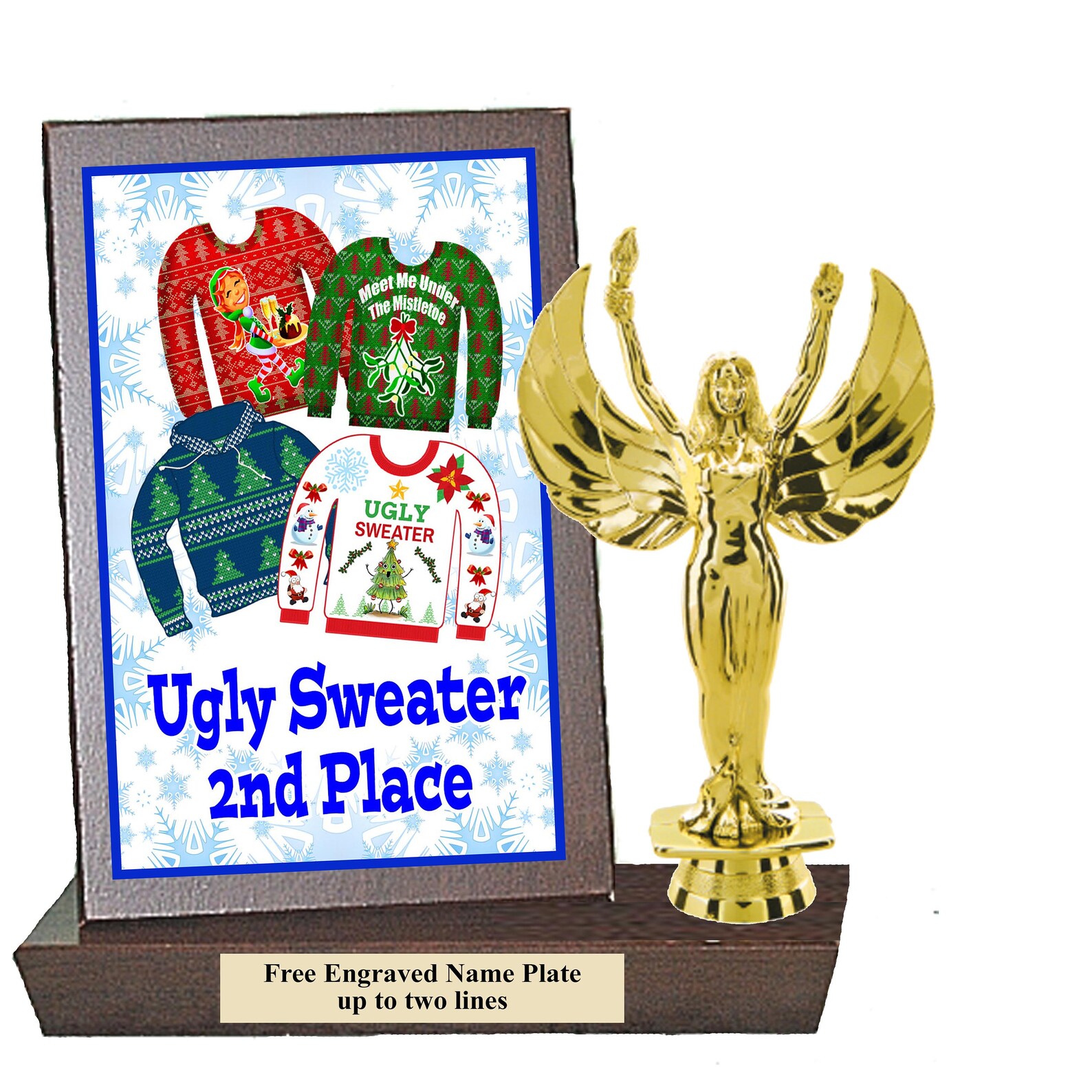 Ugliest Sweater Trophy and Plaque. 2 Awards in 1 Great Award - Etsy