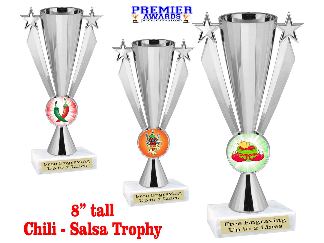 Chili Trophy. 8" Tall With Choice of Art Work. Great Trophy for Chili ...