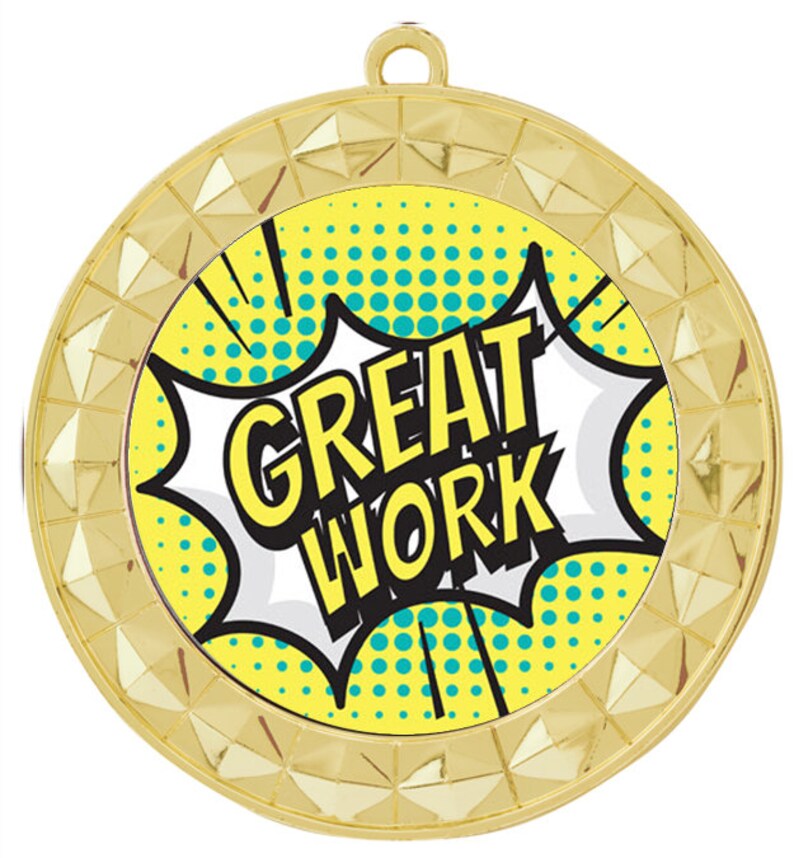 Gold Medal With "super" Theme Insert. Great for Students! Includes Free ...