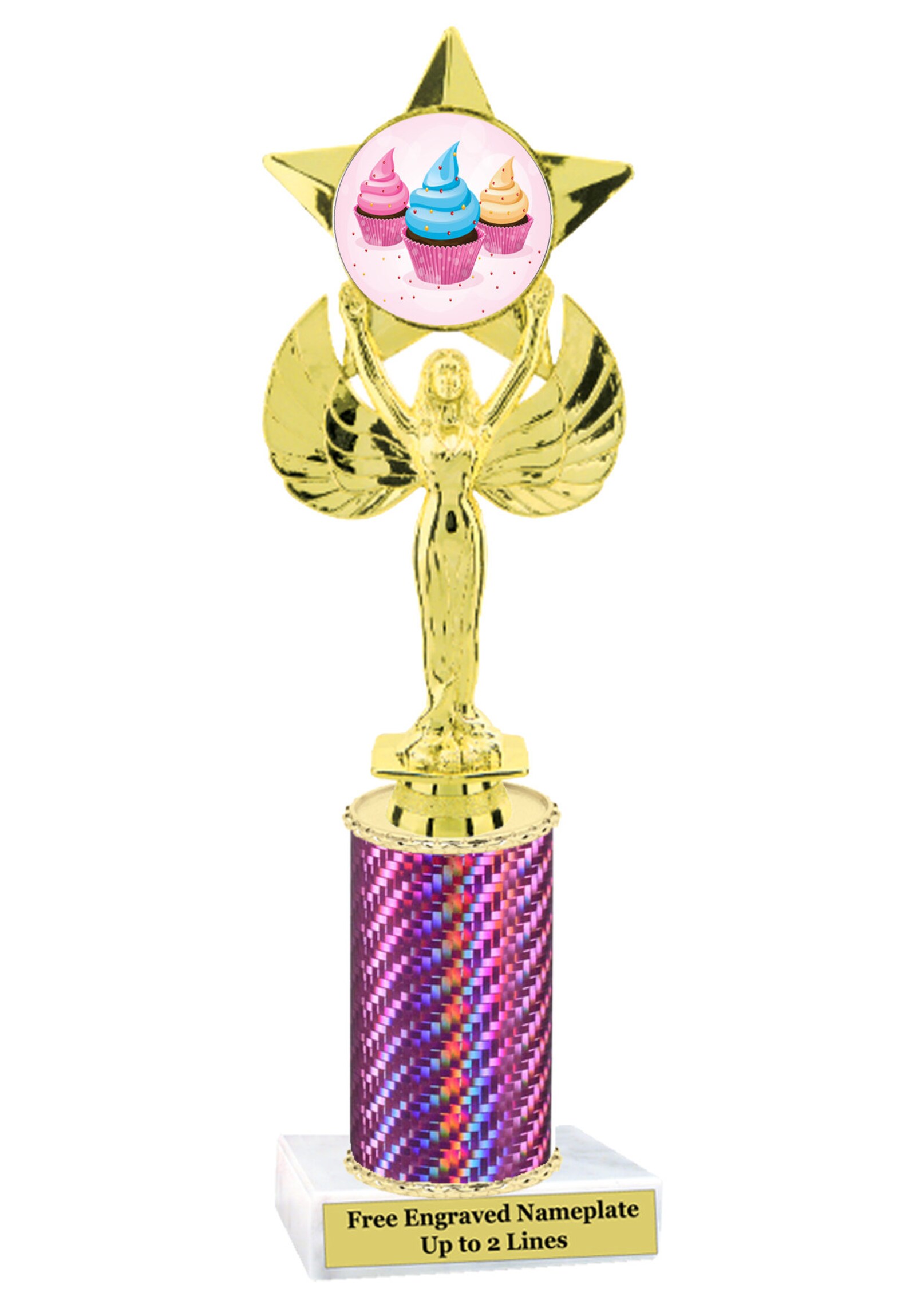 Cupcake Theme Trophy With Choice of Column Color. Numerous - Etsy