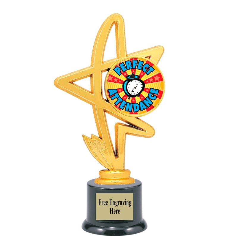 Perfect Attendance Trophy for Your Outstanding Students. 6" to 8" Tall ...