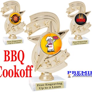 BBQ Cook off Trophy. 6" Tall With Choice of Art Work. Great Trophy for ...
