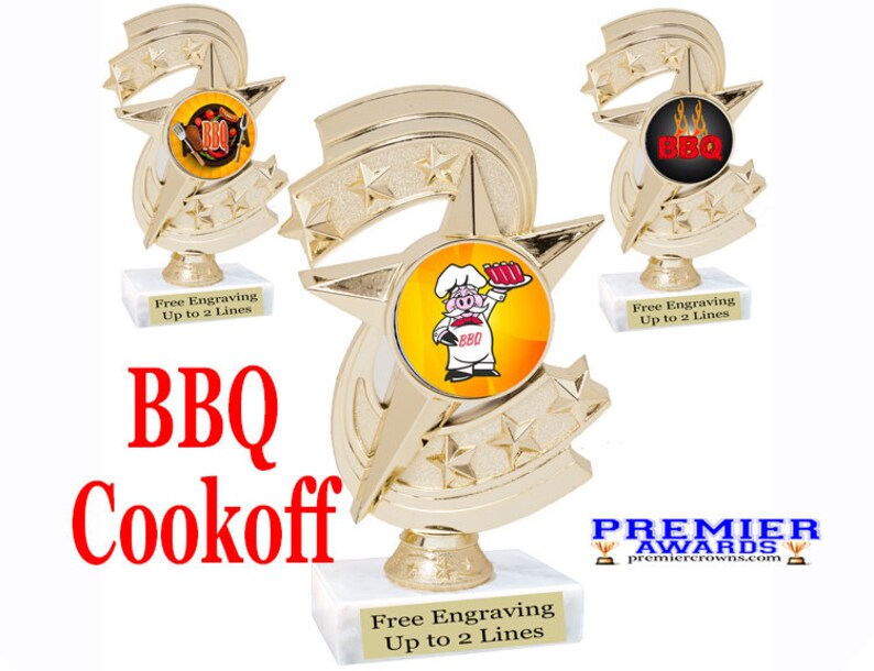 BBQ Cook off Trophy. 6" Tall With Choice of Art Work. Great Trophy for ...