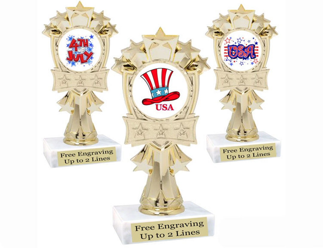 Patriotic - 4th of July Theme Trophy. 6' Tall. Choice of 9 Designs and ...