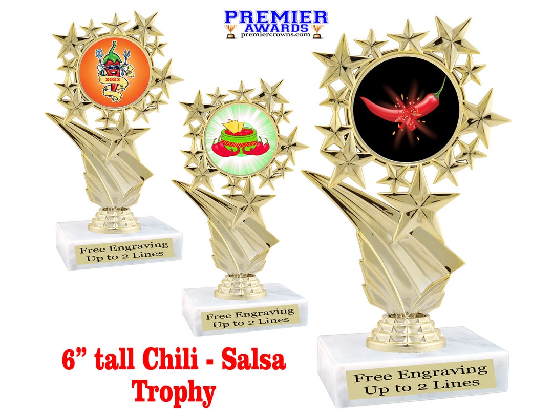 Chili - Salsa - BBQ Trophy. 6" Tall With Choice of Art Work. Great ...