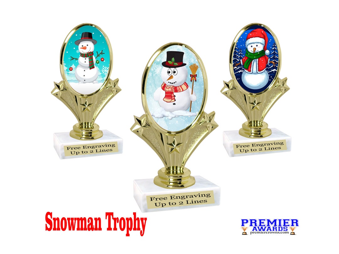 Snowman Theme Trophy. Choice of Artwork and Base. Great for Holiday ...