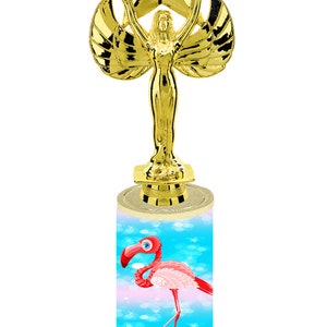 Flamingo Theme Trophy With Choice of Figure. Numerous Trophy Heights ...